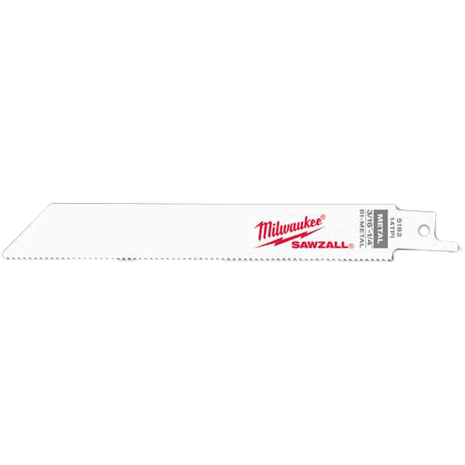 Sawzall 48-00-5182 Bi-Metal Reciprocating Saw Blade, 6 in L x 3/4 in W ...