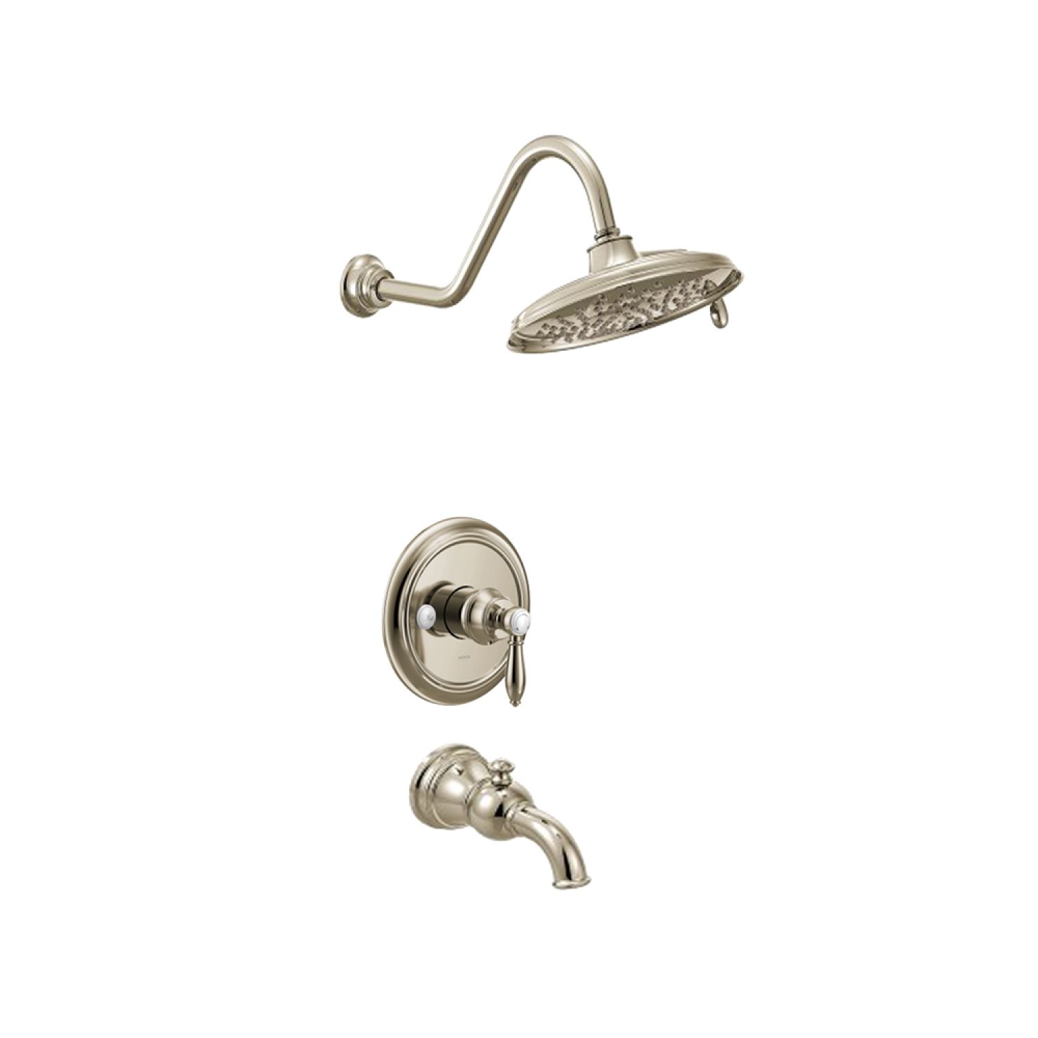 Moen Weymouth M-Core 3-Series Tub/Shower Faucet with 2.5 GPM Rainshower ...