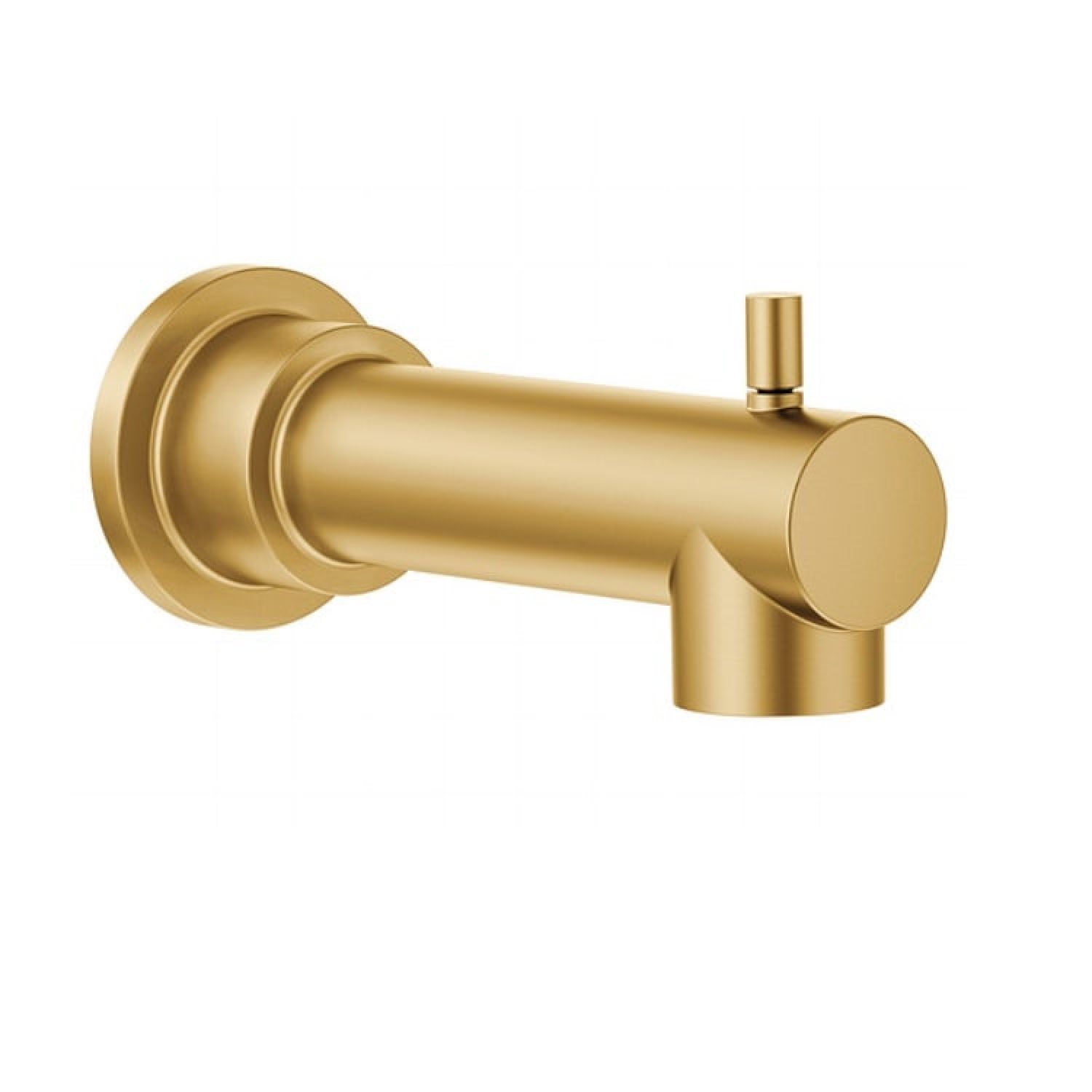 Moen Align 7-1/8-inch Wall Mounted Brushed Gold Tub Spout with Pull-Up ...