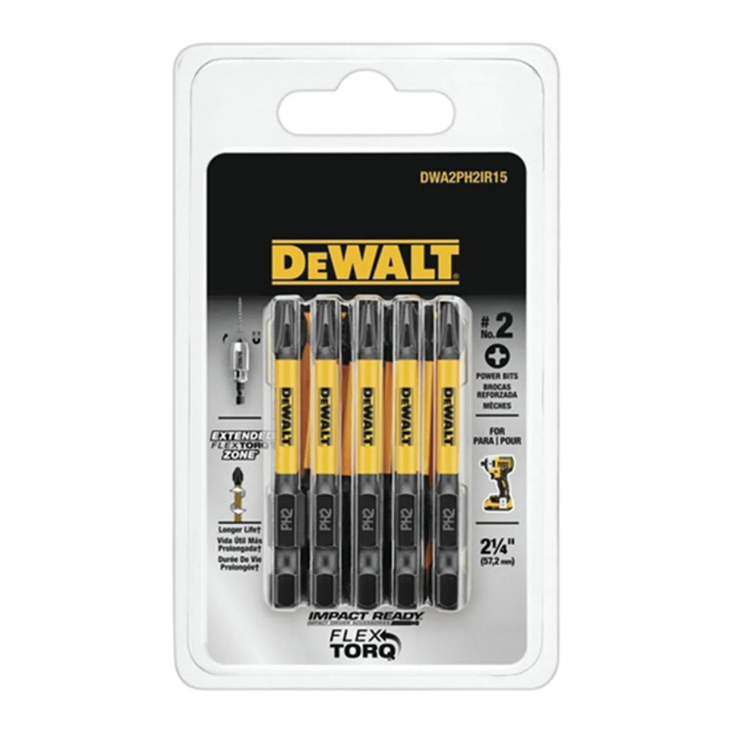 DeWALT DWA2PH2IR15 2" Phillips Impact Ready FlexTorq Bit Driver