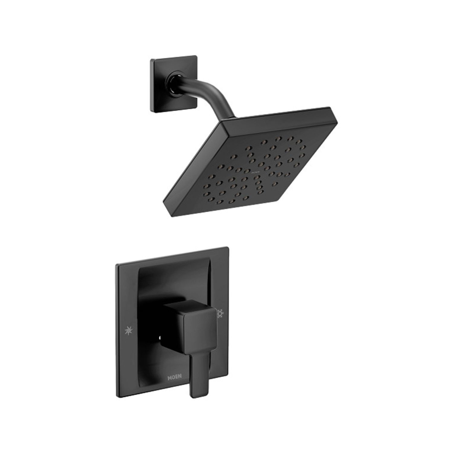 Moen 90 Degree Posi-Temp Single-Handle Shower Faucet with 6" Rainshower, One-Function, 1.75 GPM ...