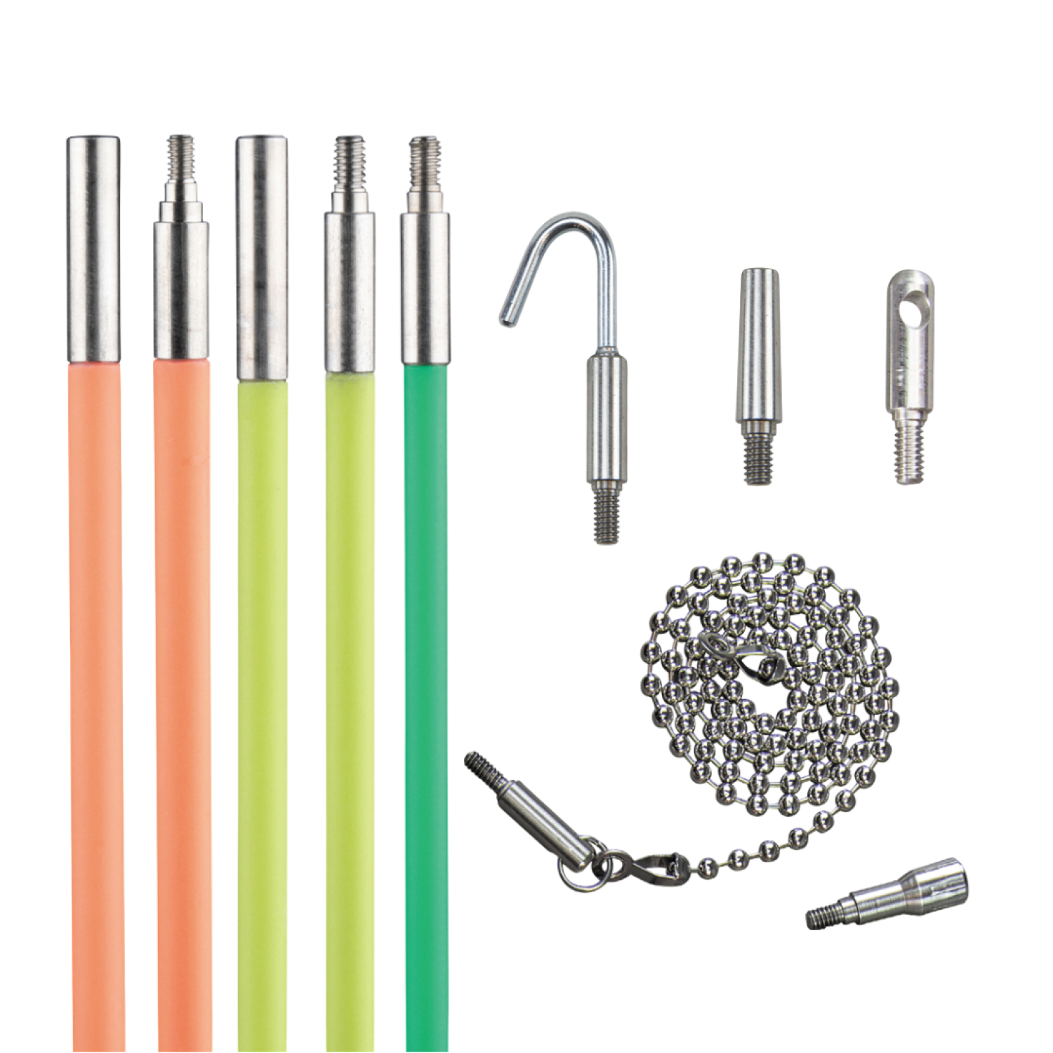 Klein 25' Multi Flex Glow Rod Set with Adapter, Bullet Nose, Hook ...