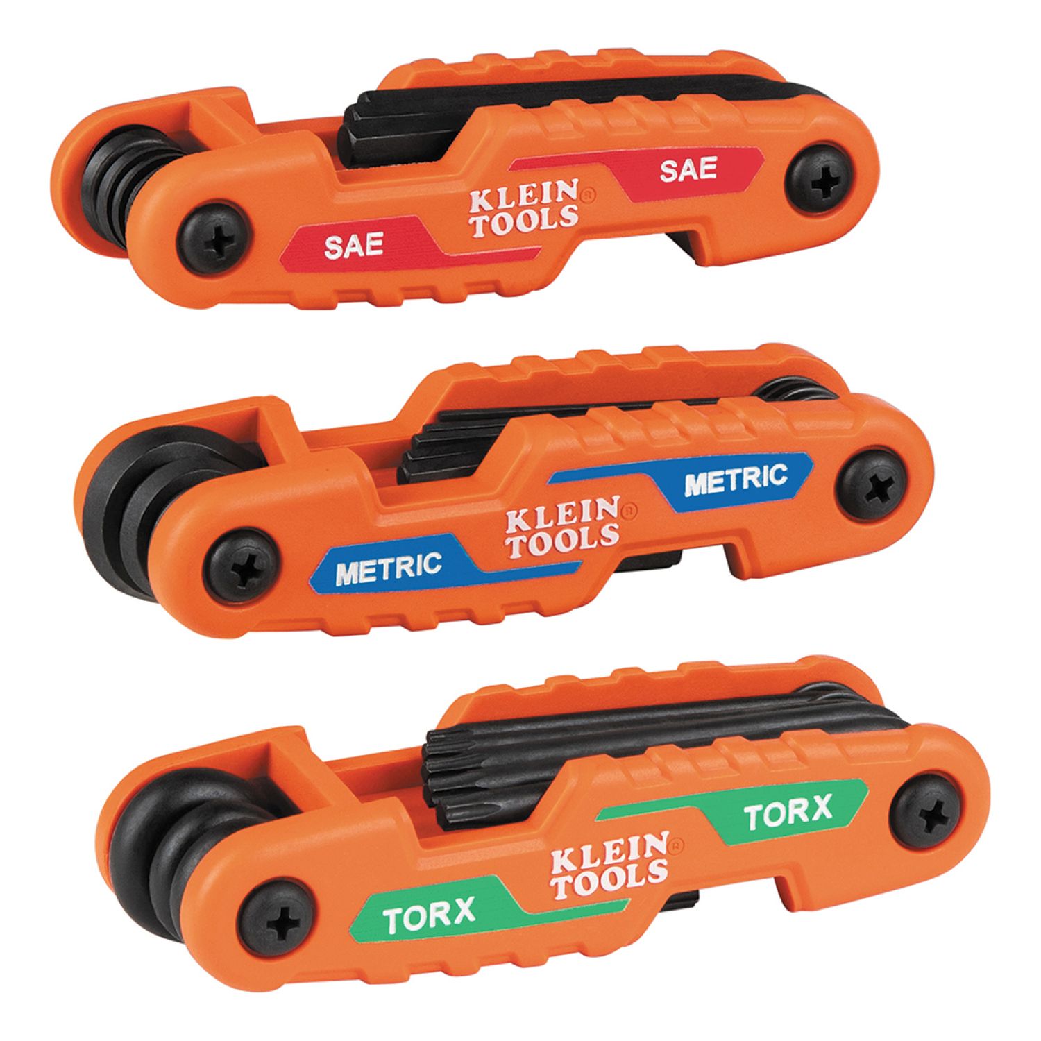 Klein 3-Piece Pro Folding Hex Key Set, 31-Key, SAE/Metric, TORX Sizes ...