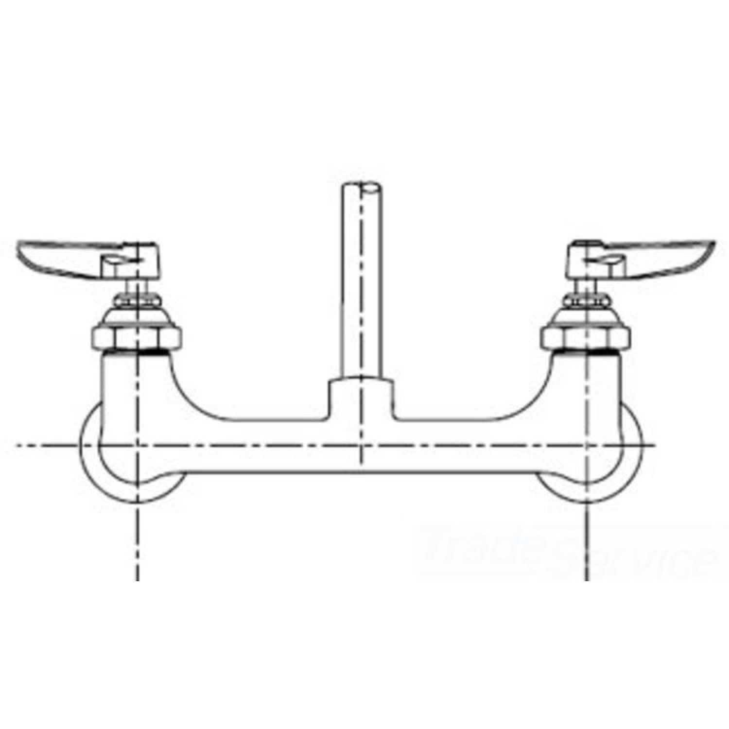 T&S Brass B-0330CR-PRISON Double Pantry Faucet, Rigid Gooseneck, Solid