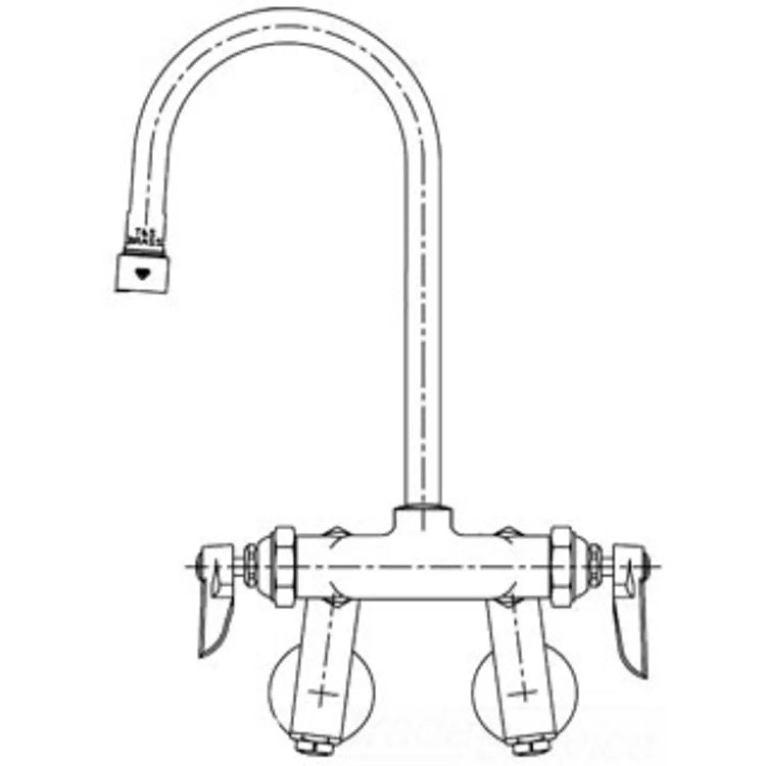 T&S BRASS B-0342CR-PRISON Wall Mount Double Pantry Faucet, Adj Centers