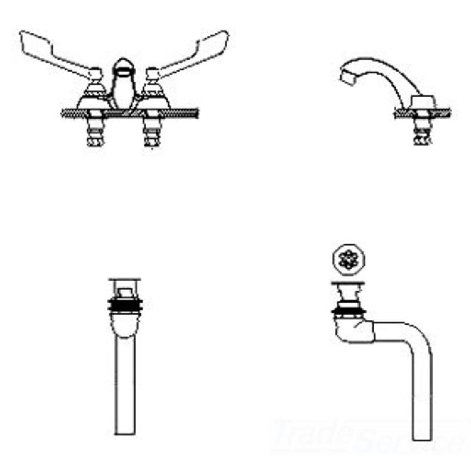 Delta 21C455 Teck 2-Handle Cast Centerset Lavatory Faucet, Wrist w ...