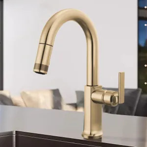 Brizo Kintsu Single-Handle Pull-Down Prep Faucet w/ Arc Spout, DIAMOND ...