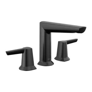 Delta Galeon Matte Black Lavatory Faucet for 4" to 16" Centers, Metal Pop-Up, 1.2 GPM, Two ...
