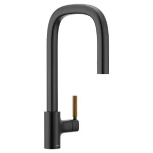 Moen Tenon Matte Black Single Handle Pulldown Kitchen Faucet with ...
