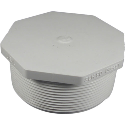 Schedule 40 PVC 4 Inch Threaded Plug | PlumbersStock