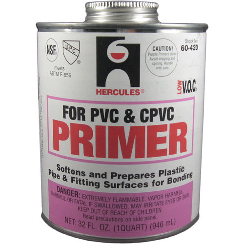 Purple Plastic Pipe Primer for PVC and CPVC, Quart | PlumbersStock