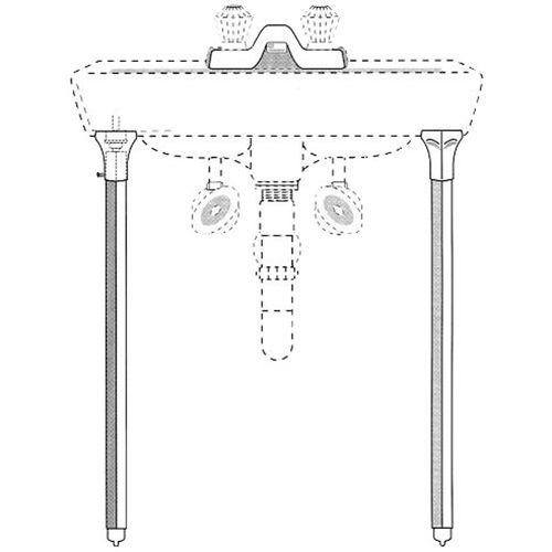 Pasco 1250 Lavatory Legs, Chrome, 30", Adjustable | PlumbersStock