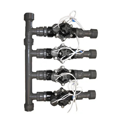 4-Valve Sprinkler Manifold Setup with Flow Control - Weathermatic 1 ...