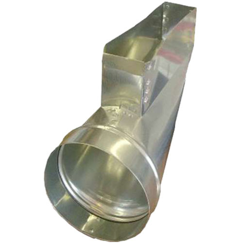 3 1/4" x 12" Single Wall HVAC Galvanized Sheet Metal End Boot 6" Supply