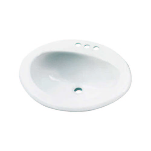 Gerber Luxoval Self-Rimming Bathroom Sink, 20in x 17in, 3-Hole, 4in ...