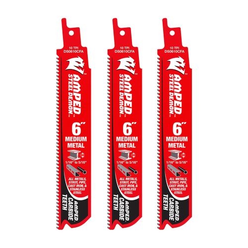 Diablo Steel Demon AMPED 3-Pack 6in x 10 TPI Carbide Reciprocating Saw ...