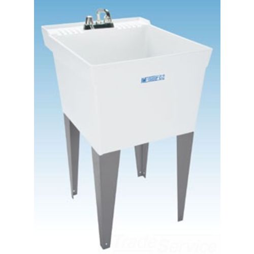 MUSTEE 19F 24"x20" UTILITY LAUNDRY SINK FLOOR WHITE | PlumbersStock